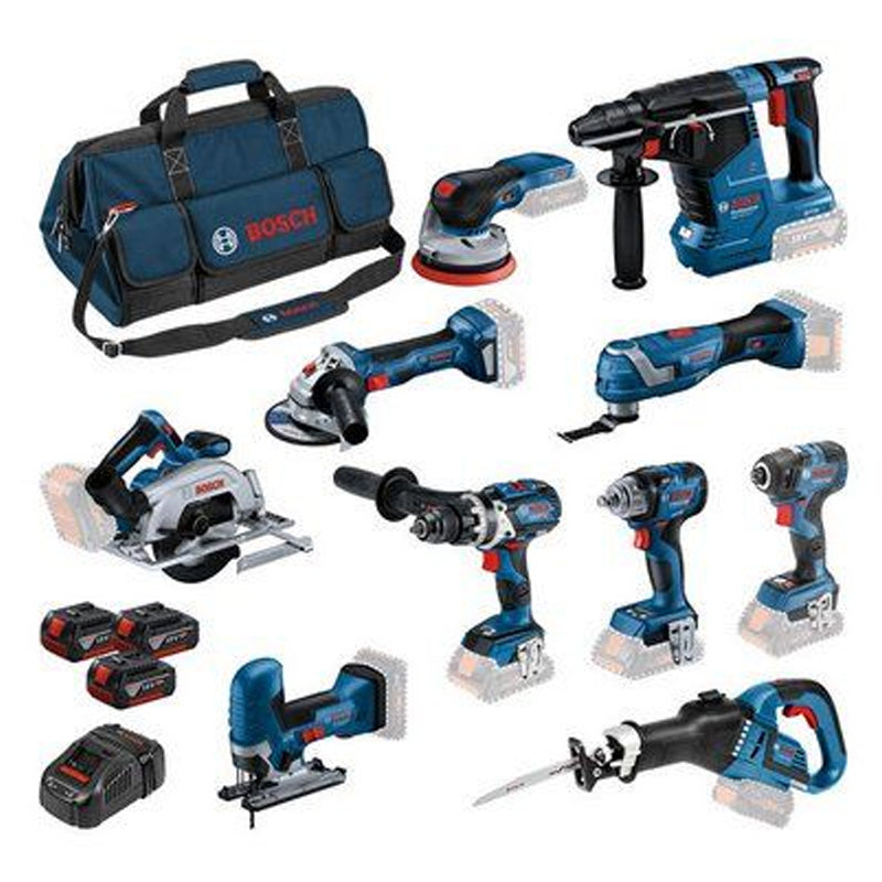 Pack 10 outils 18V - BOSCH 0 615 A50 04G Professional - Livré avec 3 b ...