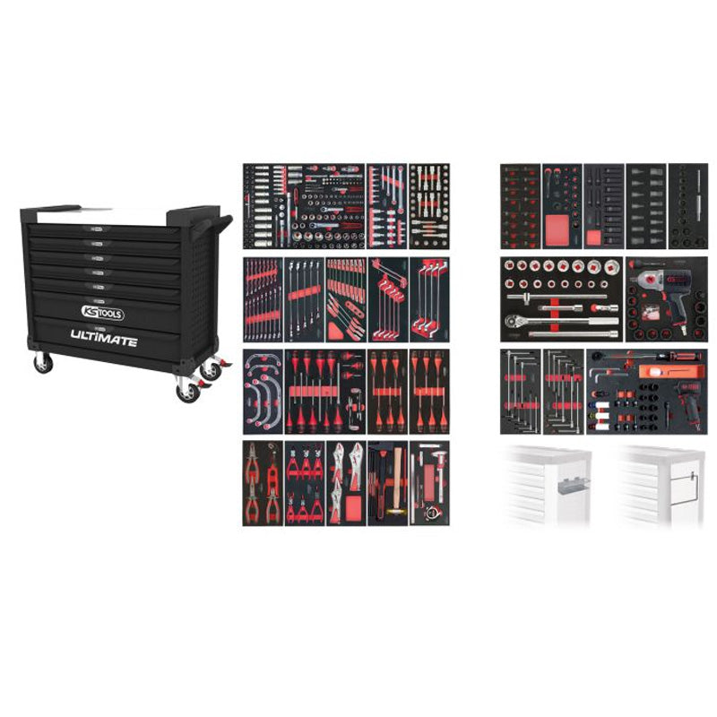 Servante XL 7 tiroirs équipée de 501 outils - KS TOOLS - 825.7501 ...