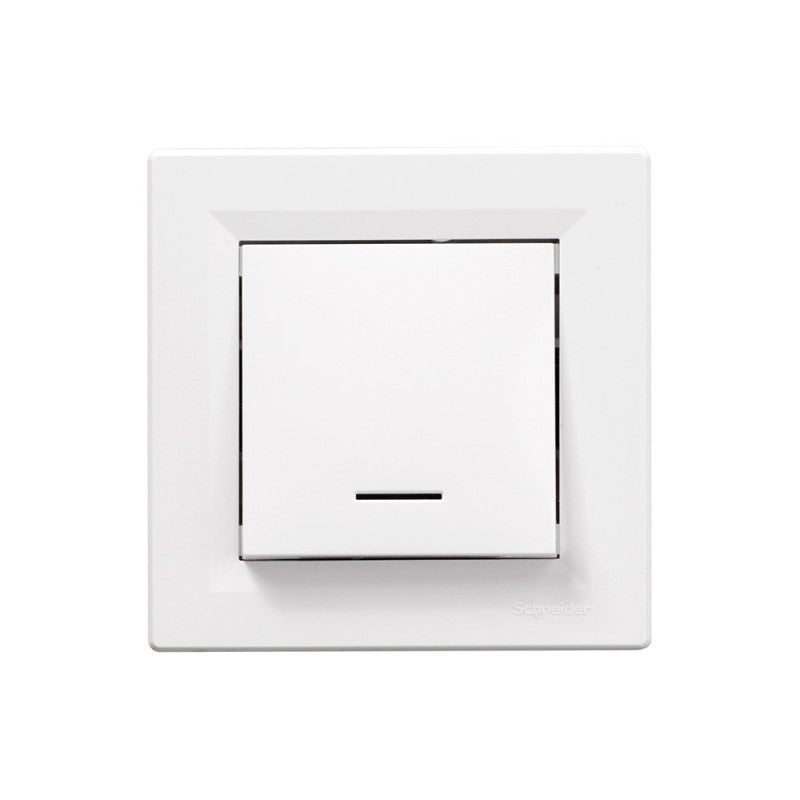Bouton poussoir lumineux - 10A - SCHNEIDER Asfora - blanc – Racetools