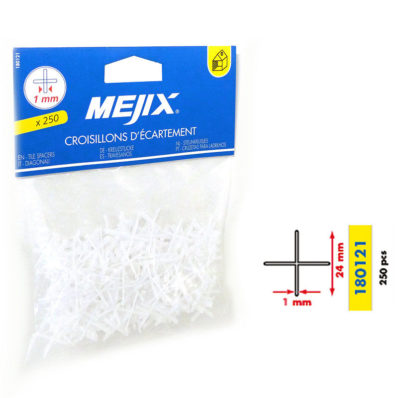 Croisillons d'écartement 1 mm MEJIX 180121 - 250 pièces – Racetools