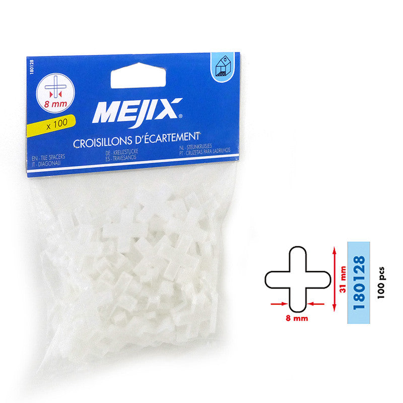 Croisillons d'écartement 8 mm MEJIX 180128 - 100 pièces – Racetools