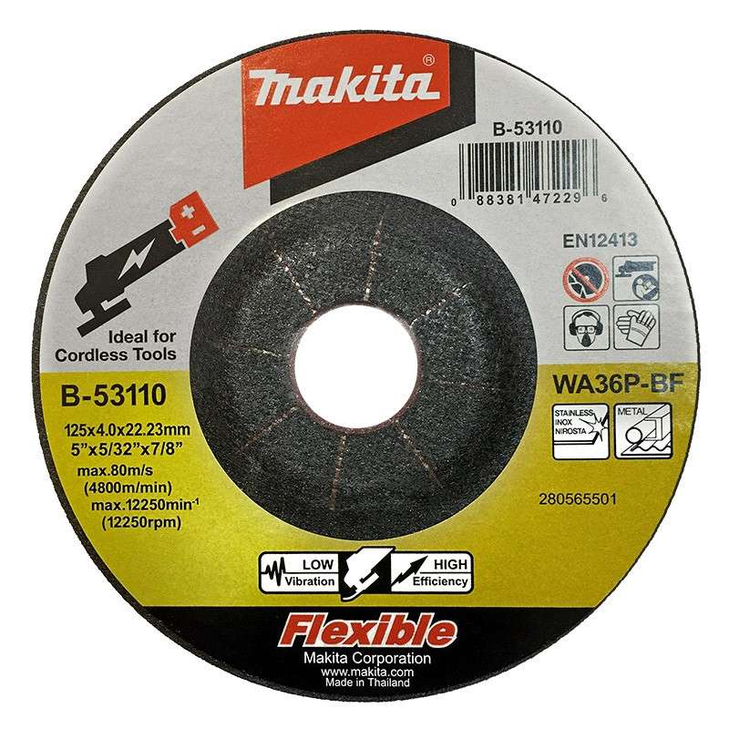 Meule MAKITA B-53110 à ébarber flexible pour métal et inox – Racetools